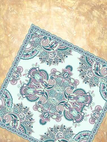 Red and blue carpet in cartoon style on wall Vector Image