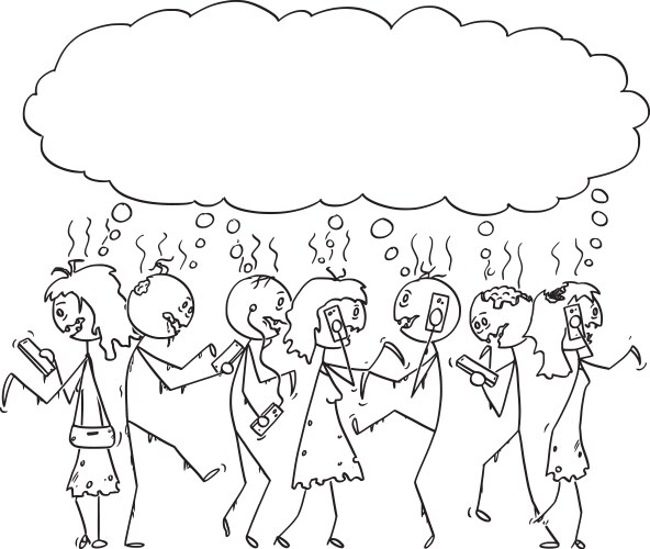 Cartoon set crowd people walking Royalty Free Vector Image