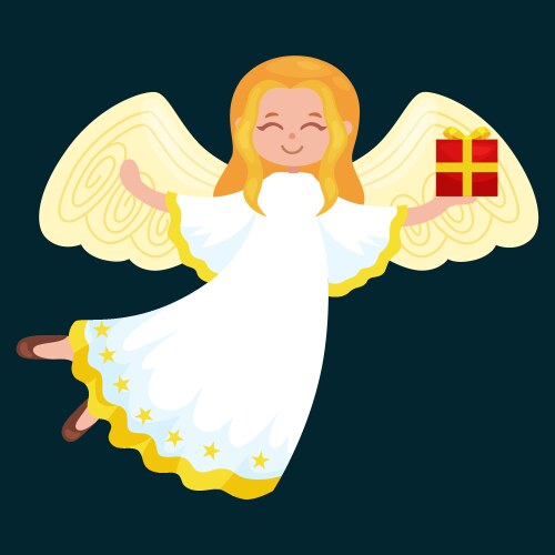 Christmas holiday flying angel with wings Vector Image