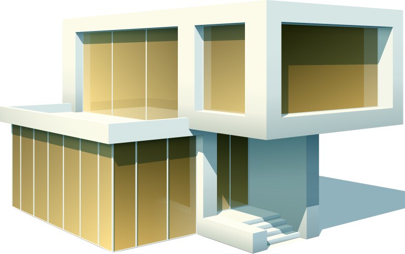 Modern individual two-storey two floors double Vector Image