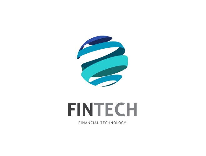 Logo concept for fintech industry Royalty Free Vector Image