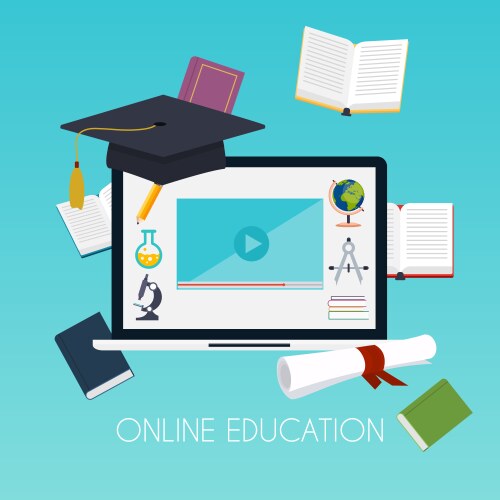 Online learning webinar education Royalty Free Vector Image