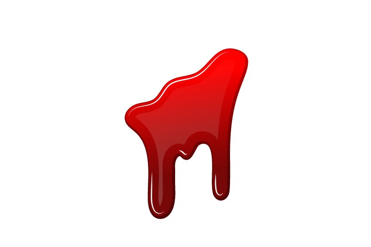 Blood drip 3d drop isolated white Royalty Free Vector Image