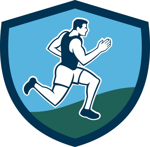 Running marathon emblem Royalty Free Vector Image