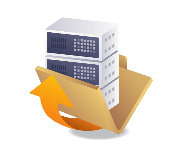 Cloud data folder computer technology infographic Vector Image