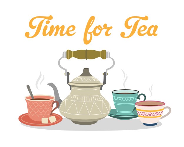 Tea baklava and delight Royalty Free Vector Image