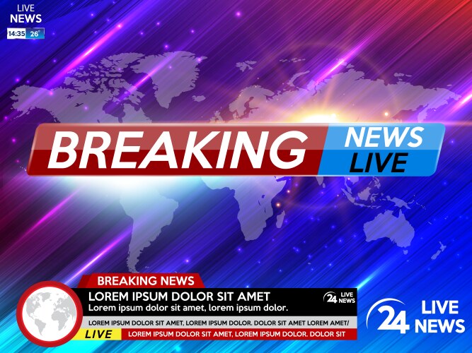 Background screen saver on breaking news Vector Image
