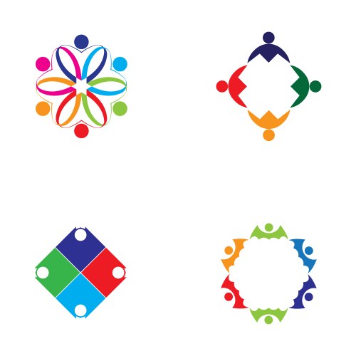 Colorful people and community logo Royalty Free Vector Image