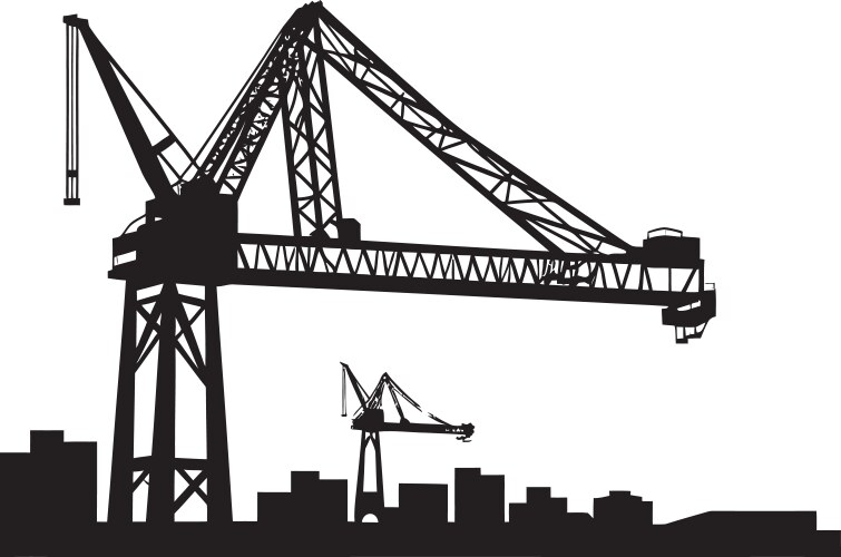 Maritime container terminal symbol port crane Vector Image
