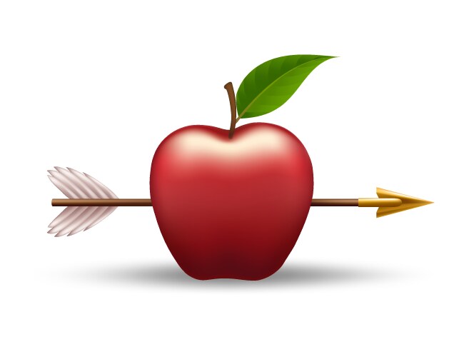 Apple and arrow target concept Royalty Free Vector Image
