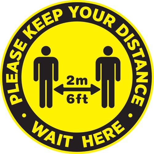 Social distancing signage or floor sticker Vector Image