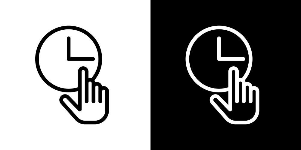 Specify at time icon set hand and hour schedule Vector Image