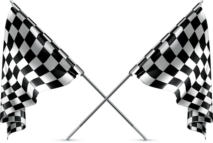 Realistic detailed 3d checkered racing flag Vector Image