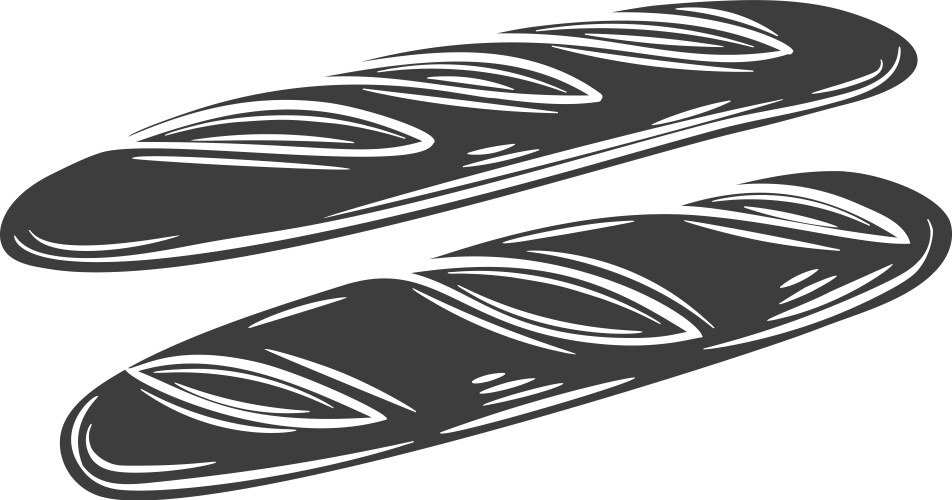 French bread baguette logo Royalty Free Vector Image