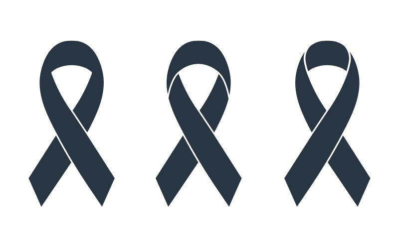 Black ribbon mourning symbol isolated Royalty Free Vector