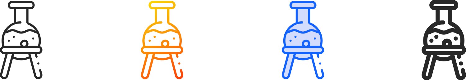 Atom iconthin linear gradient blue stroke Vector Image