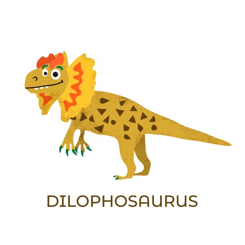 Cartoon doedicurus dinosaur isolated character Vector Image