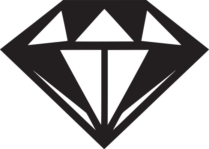 Diamond - minimalist and flat logo Royalty Free Vector Image