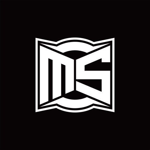 Ms initial logo linked circle monogram Royalty Free Vector