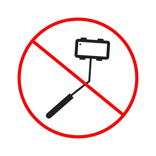 Photography prohibited indicating no selfies Vector Image