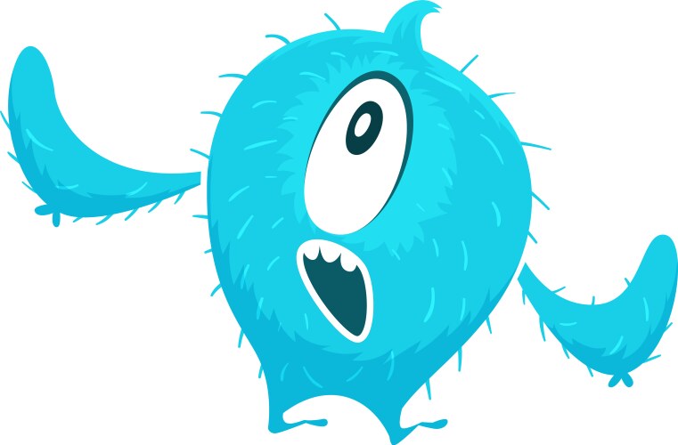 Scared monster on white background Royalty Free Vector Image