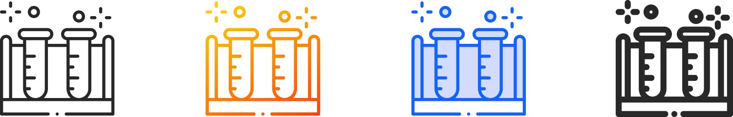 Atom iconthin linear gradient blue stroke Vector Image