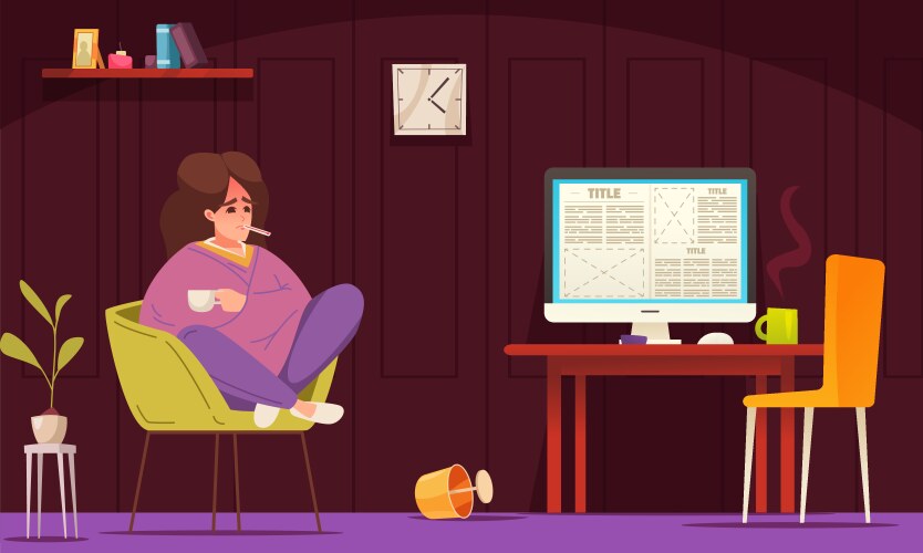 Flu cartoon concept Royalty Free Vector Image - VectorStock