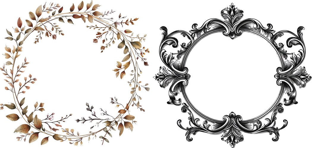 Minimal botanical wedding frame elements Vector Image