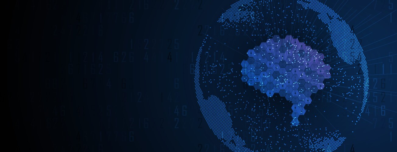 Abstract Artificial Intelligence Cloud Computing Vector Image