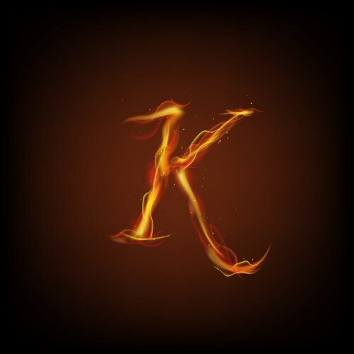 Fire Flames Font K Letter Lettering Vector Images (over 100)