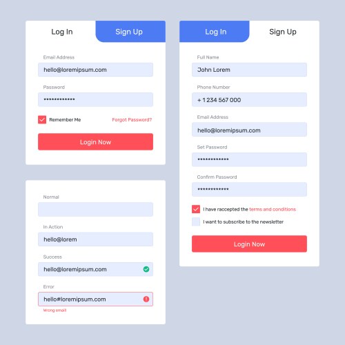Sign up page purple gradient registration form Vector Image Sign up page purple gradient registration form Vector Image
