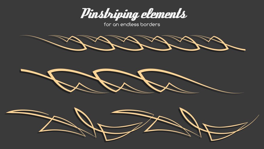 Pinstriping ornaments set Royalty Free Vector Image