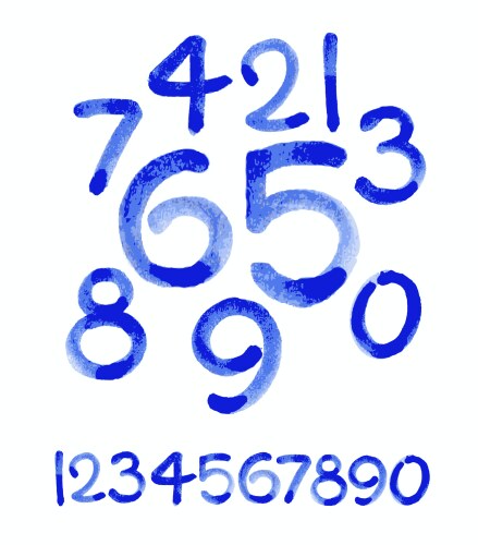 Watercolor Numbers Vector Images (over 3,800)