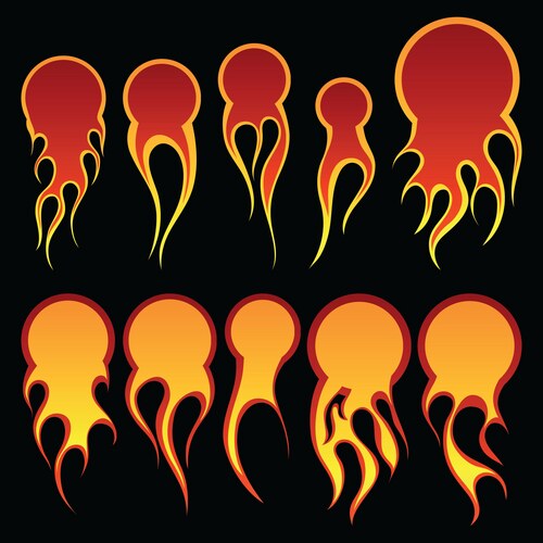 Fire patterns set Royalty Free Vector Image - VectorStock