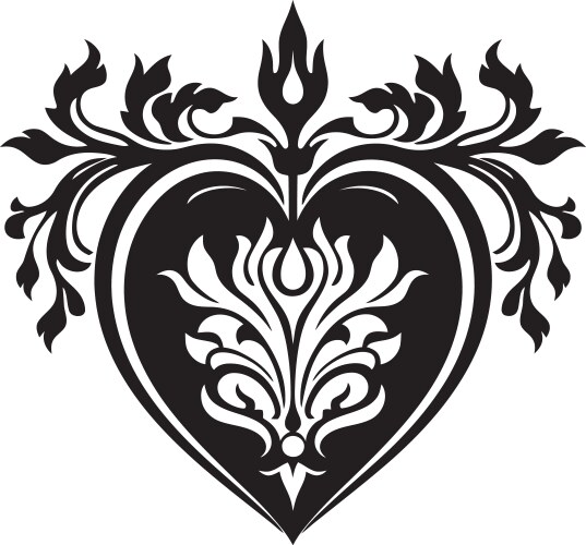 Blessed devotion insignia sacred heart logo Vector Image