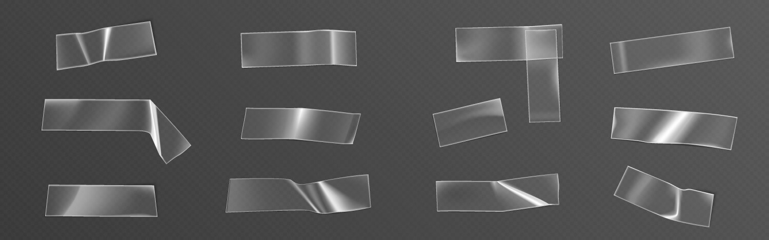 Transparent adhesive plastic tape patch Royalty Free Vector