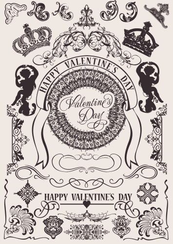 Valentines design elements Royalty Free Vector Image