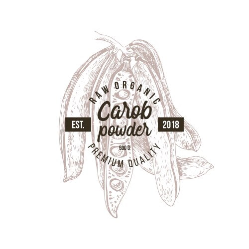Hand drawn carob Royalty Free Vector Image - VectorStock