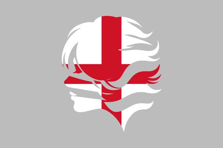 England flag and girls shape Royalty Free Vector Image