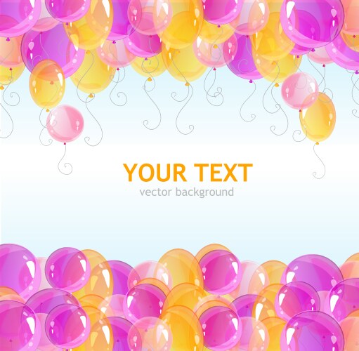 Holiday frame with colorful balloons Royalty Free Vector