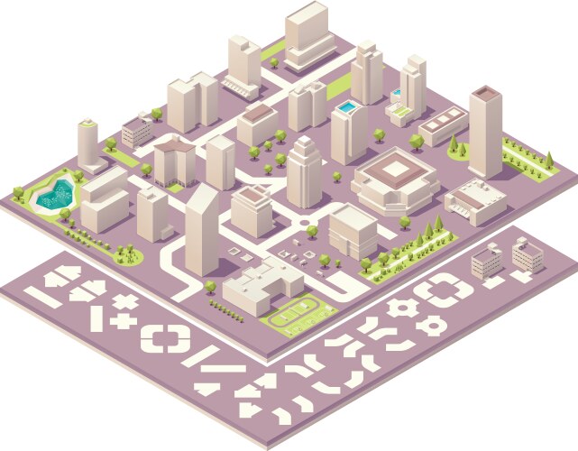 3d city Royalty Free Vector Image - VectorStock