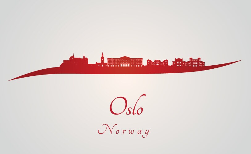 Oslo skyline silhouette with reflection landscape Vector Image