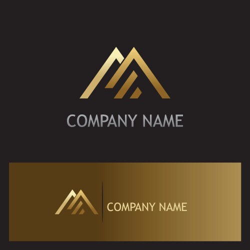 Triangle gold shape company logo Royalty Free Vector Image