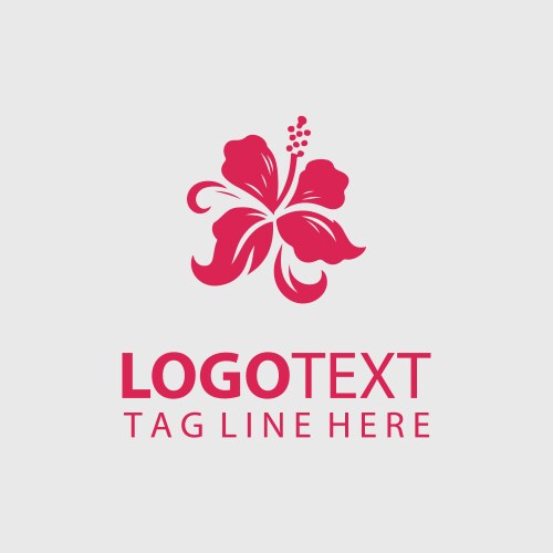 Hibiscus flower logo Royalty Free Vector Image