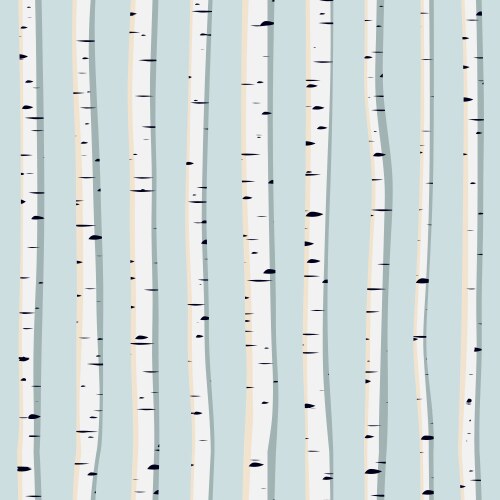 Seamless pattern with birch trees design element Vector Image