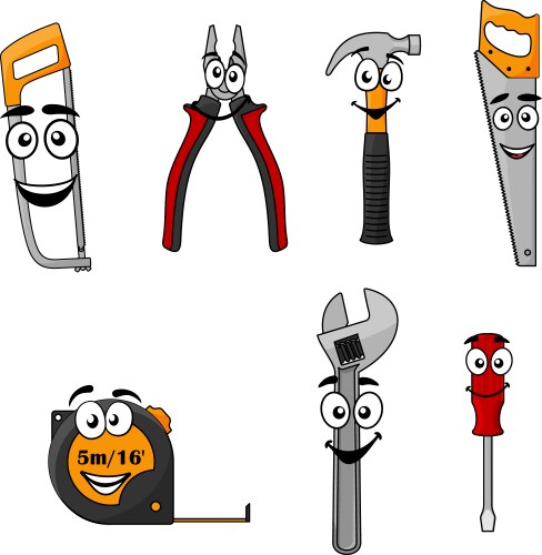 Set of diy cartoon tools Royalty Free Vector Image