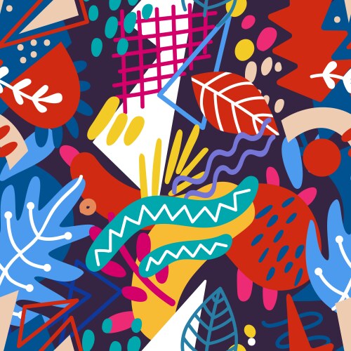 Seamless composition abstract color leaves Vector Image