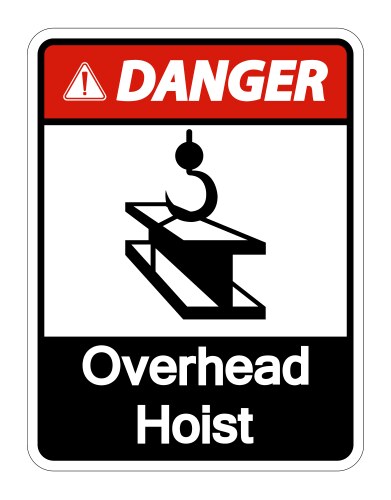 Warning overhead hoist symbol sign isolate Vector Image