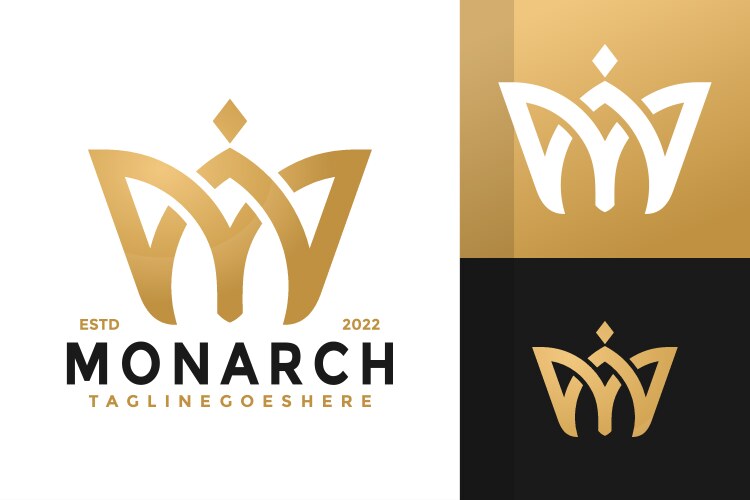 Crown Letter A/M Logo - Royal Brand Identity Vector Image