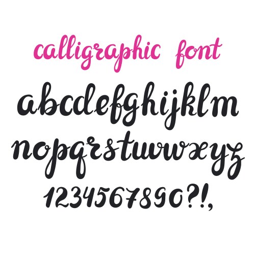 Handwritten Brush Style Modern Cursive Font Vector Image